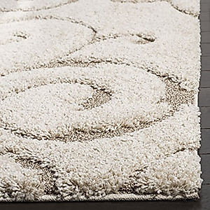 SAFAVIEH Laguna Shag Collection Area Rug - 8' x 10', Cream & Beige, Non-Shedding & Easy Care, 1-inch Thick Ideal for High Traffic Areas in Living Room, Bedroom (SGL455-1113)