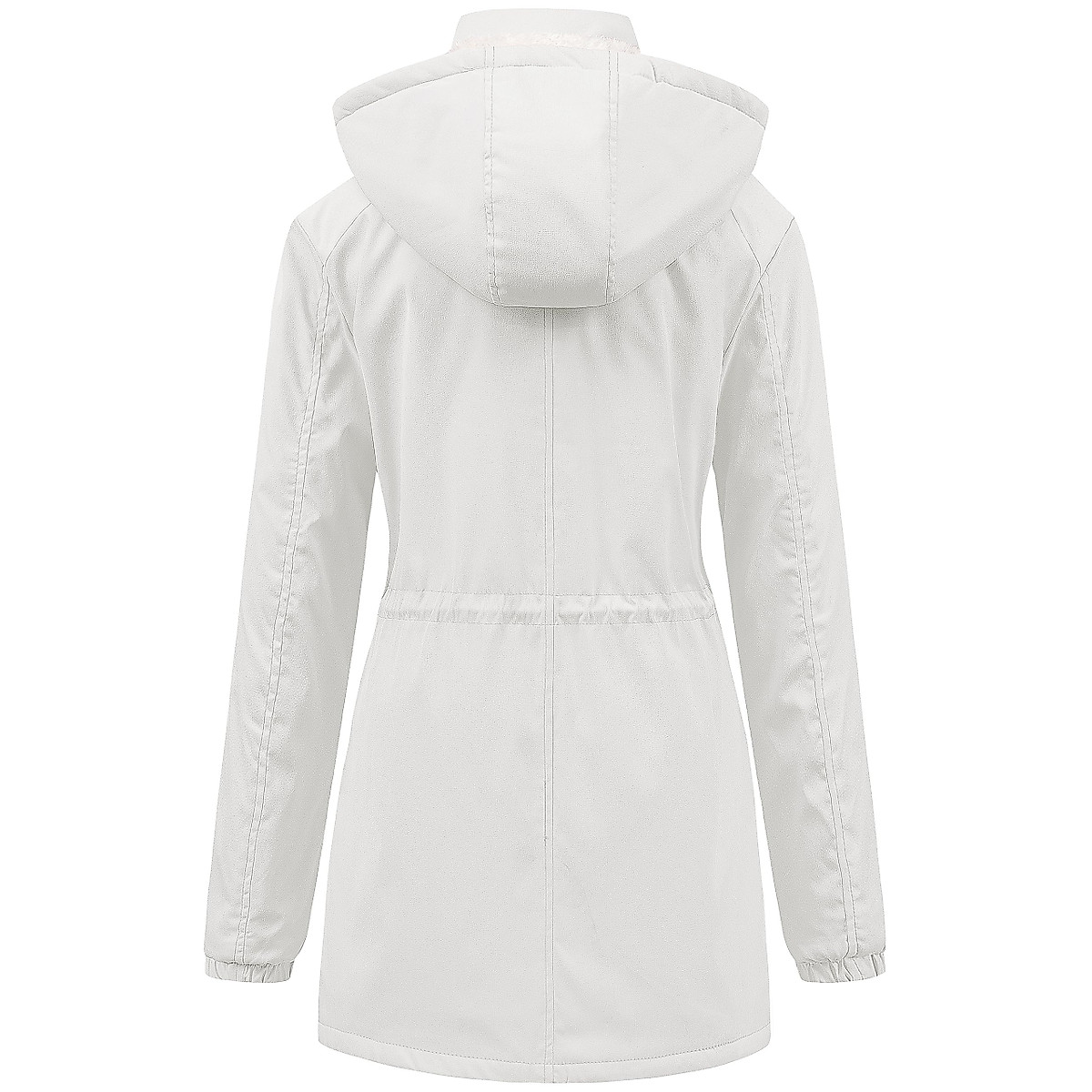 Chrisuno Women's Long Bubble Coat Faux Fur Padded Winter Parka Puffy Warm Jacket With Detachable Hood White M