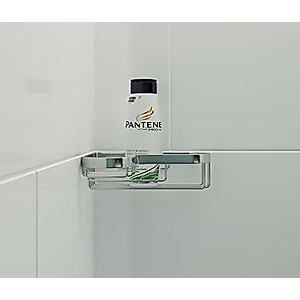 SANLIV Shower Caddy Basket,Corner Shower Shelf Soap Holder,Brass Wire Basket for Inside Shower Wall Storage Bathroom Organizer in Polished Chrome