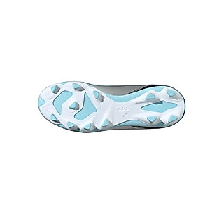 adidas X Crazyfast Messi.4 Firm Ground Sneaker, Silver Metallic/Bliss Blue/Core Black, 12 US Unisex Little Kid