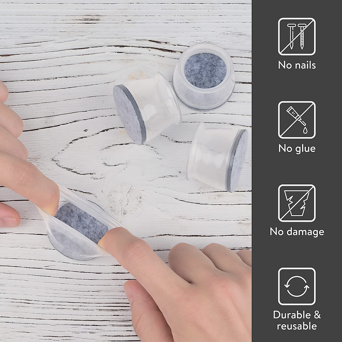 Aneaseit Chair Leg Floor Protectors - Felt Bottom Silicone Pads for Hardwood Floors & Furniture Feet - Chair Leg Caps - Rubber Caps for Chairs - Floor Protectors for Furniture