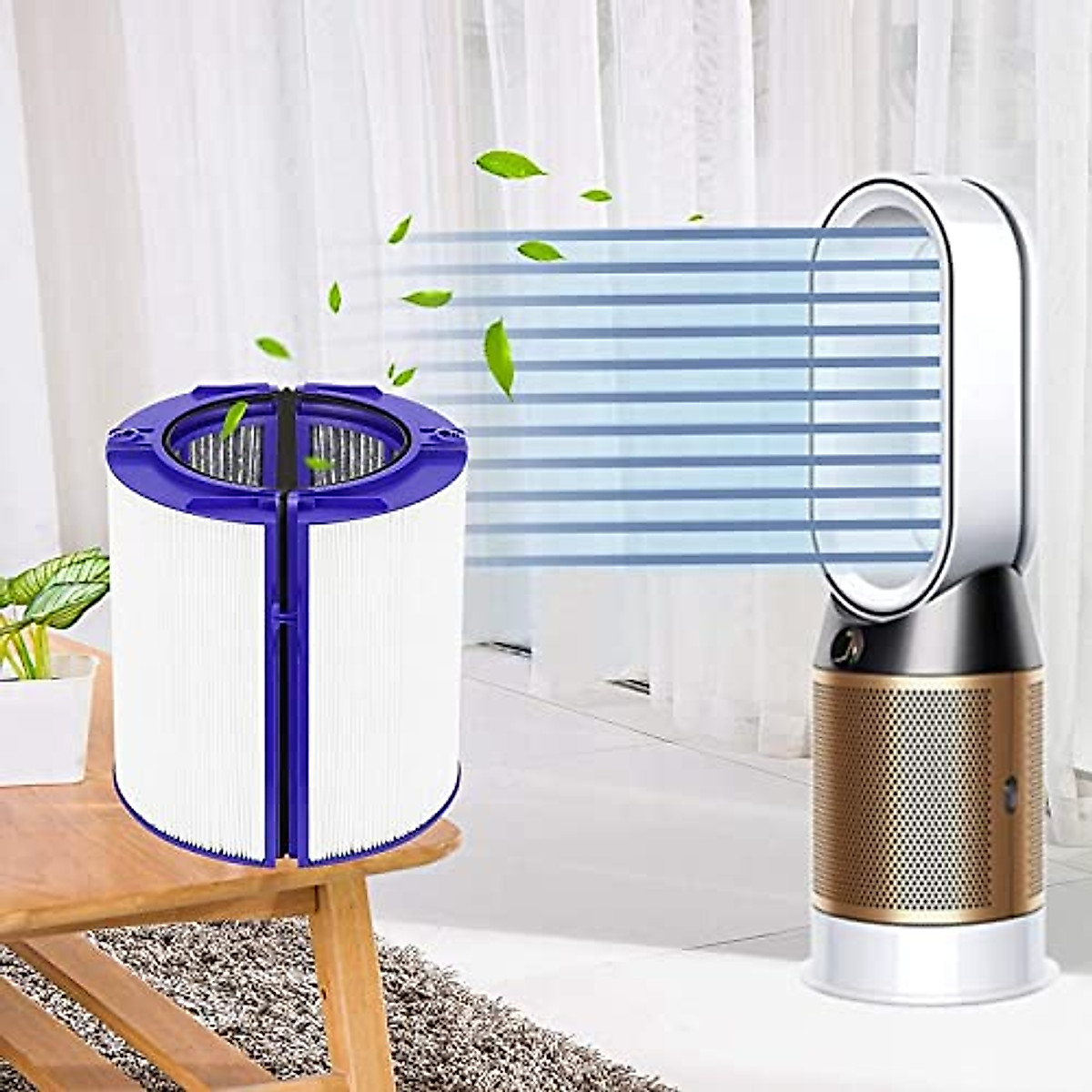 Replacement Hepa Filter Compatible with Dyson PH01 PH02 HP06 TP06 HP07 TP07 HP09 TP09 Air Purifier,True HEPA+Carbon Filter Set（2 in 1） for Dyson Pure Cool Hot Air Purifier,Compare to Part 970341-011