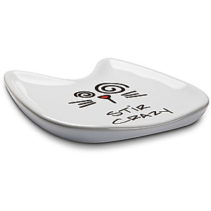 Pavilion Gift Company Blobby Cat, Cat Spoon Rest "Stir Crazy", 5", White