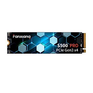 fanxiang S500 Pro 2TB NVMe SSD M.2 PCIe Gen3x4 2280 Internal Solid State Drive, SLC Cache 3D NAND TLC, Up to 3500MB/s, Compatible with Laptop and PC Desktops(Black)