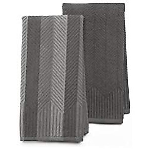 Food Network 2-pk. Sculpted Kitchen Towels (Dark Grey)