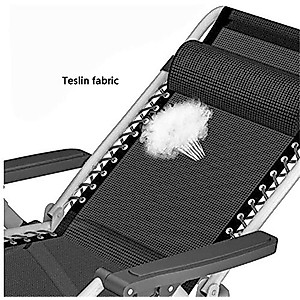 XZGDEN Lightweight Deck Chair Recliners,Locking Patio Outdoor Lounger Chair Oversize XL Padded Adjustable Recliner with Headrest Support 440lbs (Color : Black)