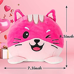 Reversible Cat Plushie Cute Stuffed Animals Flip Baby Super Soft Plush Toy Show Your Happy Sad Mad Angry Mood Without Saying a Word