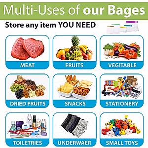 Triple-M7® 20 X Pcs Reusable Freezer Bags Bolsas de silicona reutilizables Reusable Gallon Bags Reusable Leakproof Storage SetsSilicone Food Bags 4 Gallon +4 Sandwich +4 Snack +4 Lunch +4 Travel Jewe