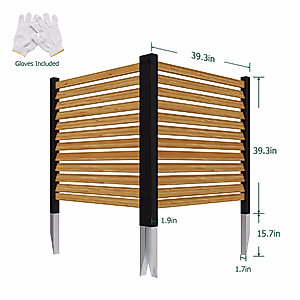 MARVOWARE Privacy Screens Fir Wood Outdoor Privacy Fence Screen Decorative Slatted Fencing for Air Conditioner and Trash Can,2 Pack