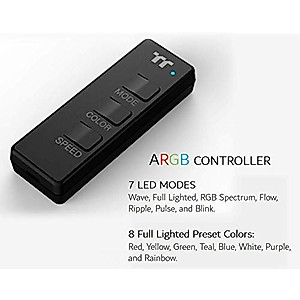 Thermaltake Pure 12 ARGB 5V Motherboard Sync/Analog Controller 16.8 Million Colors 9 Addressable LEDs 120mm Hydraulic Bearing Case/Radiator Fan, 3 Pack CL-F079-PL12SW-A