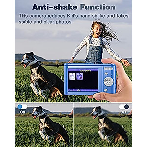 Digital Camera, Zostuic Autofocus 48MP Kids Camera with 32 GB Card Vlogging Camera with 16X Zoom, Compact Portable Mini Cameras for 4-15 Year Old Kids Children Teens Girls Boys(Navy Blue)