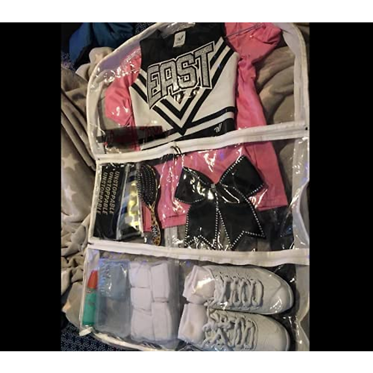 WJWSKI 20pcs Baby Kids Hangers for Nursery Closet and Kids Dance Garment Bags with 3 Pockets, 35x24x3“ Gusset Lightweight Clear Full Zipper Suit Bag for Competitions Costumes & Travel