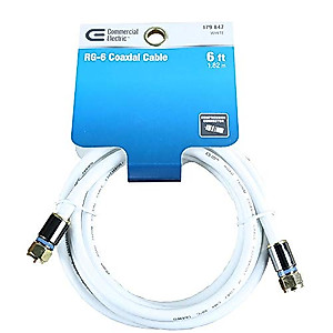 Commercial Electric 6 ft. RG-6 Coaxial Cable - White