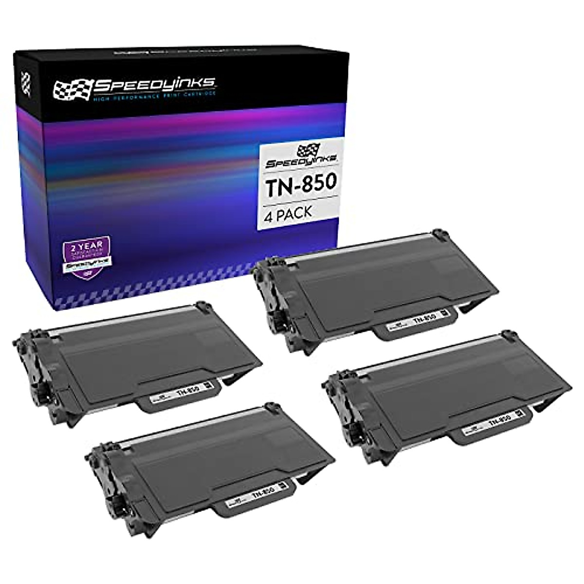 SPEEDYINKS Compatible Toner Cartridge Replacement for Brother TN850 High-Yield (Black, 4-Packs) for use in DCP-L6600DW HL-L6200DW HL-L6200DWT HL-L6250DN HL-L6250DW HL-L6300DWT & HL-L6300DW