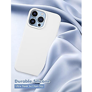 Kimguard Silicone Magnetic Case for iPhone 13 Pro Max Magsafe Case Silicone Phone Case with Microfiber Lining for iPhone 13 Pro Max 6.7 inch 2021,White