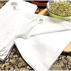 10 Pack Flour Sack Dish Towels, Certified Organic Cotton, Flour Sack Towels, Highly Absorbent, Tea Towels for Embroidery, Kitchen Dish Towels,28x28 Inches (Ivory) Flour Sack Towels