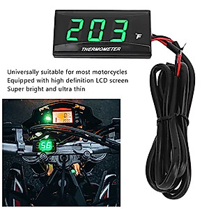 AKLOSIPY LCD Temperature Gauge Motorbike LCD Te Gauge Motorcycle Digital Motorcycle LCD Motorcycle Temperature Gauge for Motorbikes (Green)