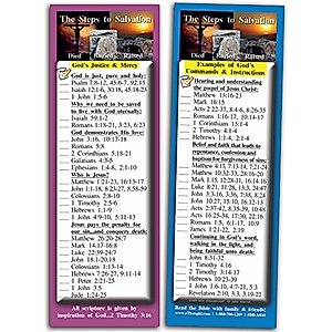 eThought BB-A010-25-2.75x8.25 The Steps to Salvation Bookmark Size Bible Verse Cards (Pack of 25), 2.75" x 8.25"