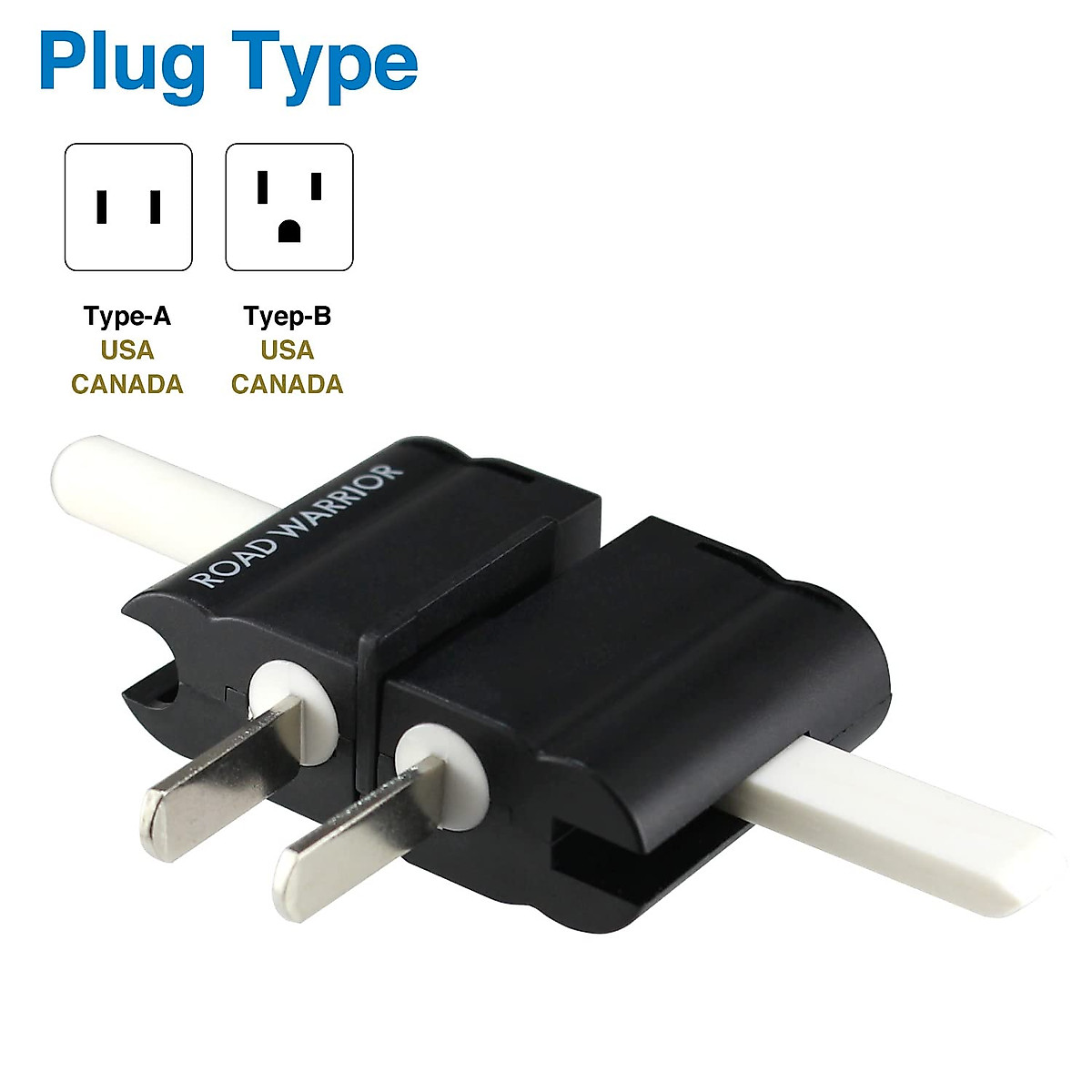 ROAD WARRIOR Universal Travel Plug Adapter Europe/UK/Australia/USA/India/China Compact Does Not Convert Voltage RW101BK Black