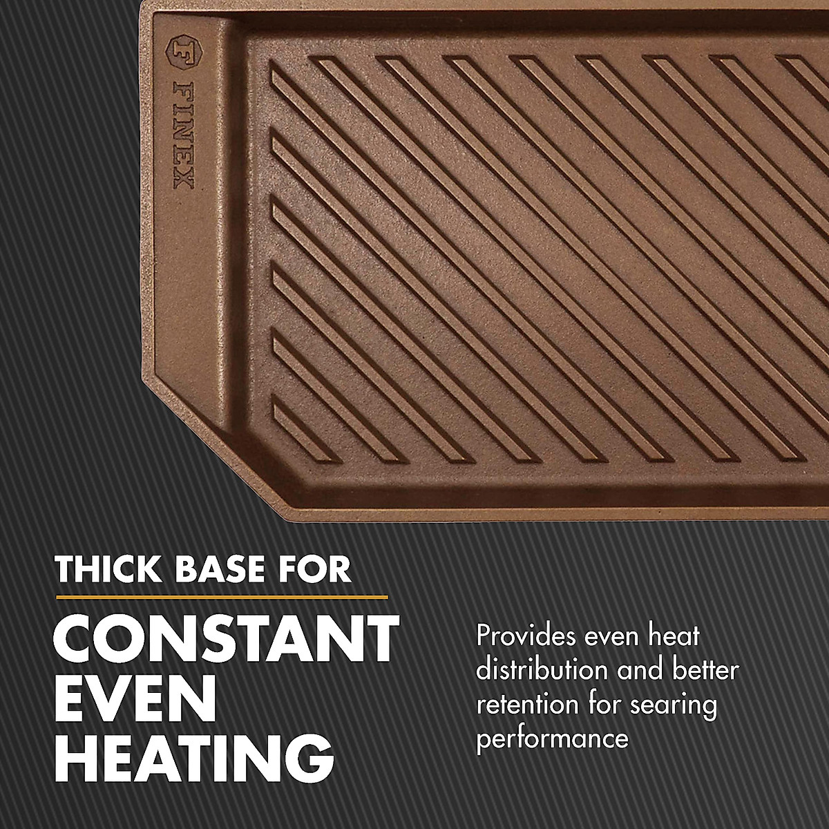 FINEX 15" Cast Iron Lean Grill Pan, Modern Heirloom, Handcrafted in the USA, Pre-seasoned with Organic Flaxseed Oil