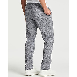 Real Essentials Men's Open Bottom Mens Sweatpant Men Tech Fleece Active Sports Sweat Sweats Athletic Training Pant Track Gym Running Casual Heavy Sweatpants Pockets Pants - Set 5, XL, Pack of 3
