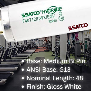 Satco S6638 F40T12/DX/HYGRADE; 40 Watt; T12; Fluorescent; 6500K Day Light; 90 CRI; Medium Bi Pin Base (30 Pack)