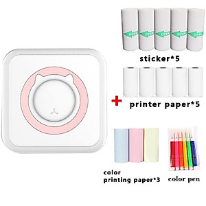 InstaProud - Portable Sticker Printer, Mini Portable Printer, Portable Photo Sticker Printer, Portable Label Sticker Printer (pink)