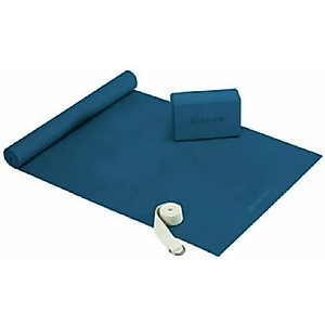 Gaiam 4mm Beginners Yoga Kit (Navy)