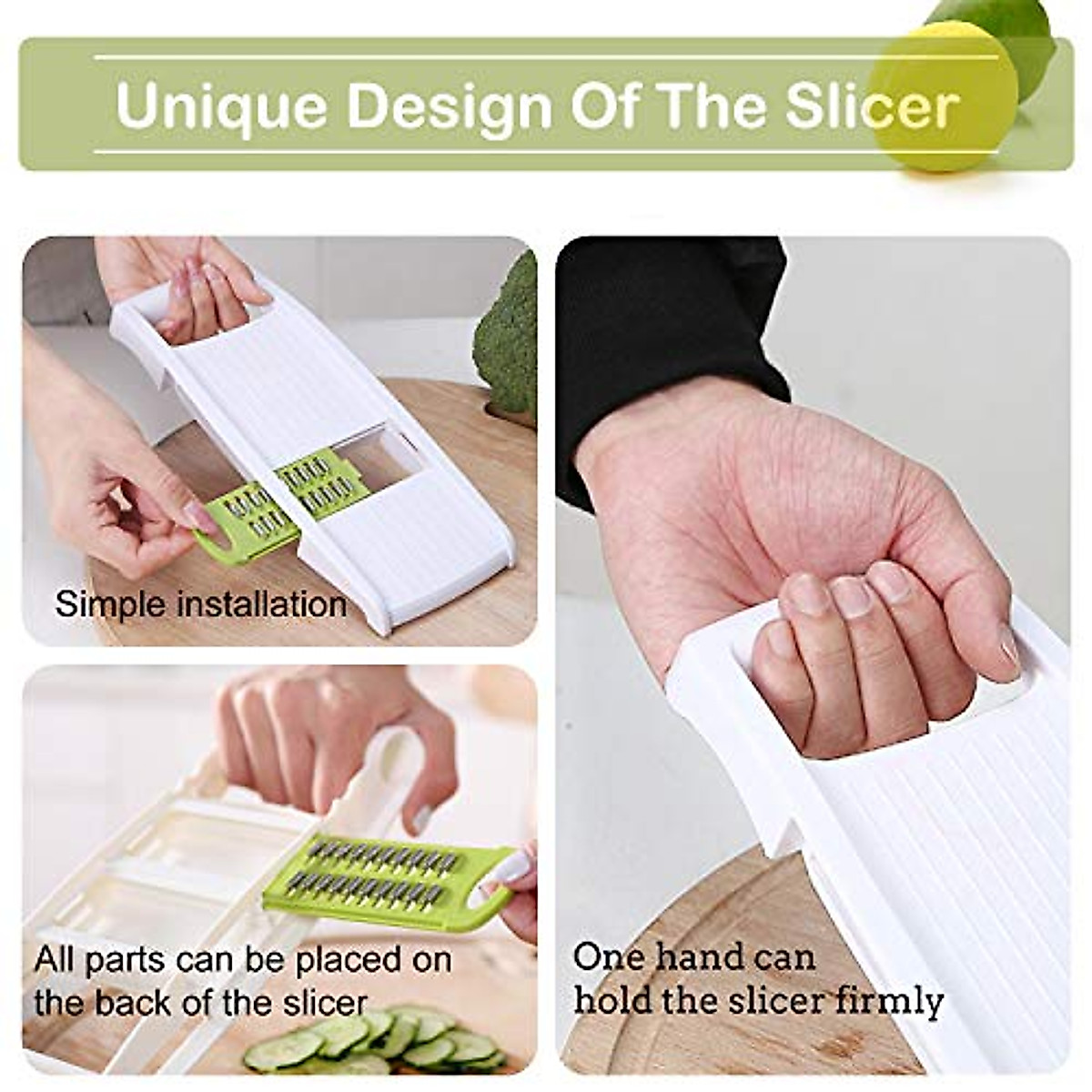 NACOLUS 5 in 1 Mandoline Slicer Vegetable Slicer Mandolin Multi Blade Potato Veggie Slicer Vegetable Cutter Julienne Shredder Potato Slicer