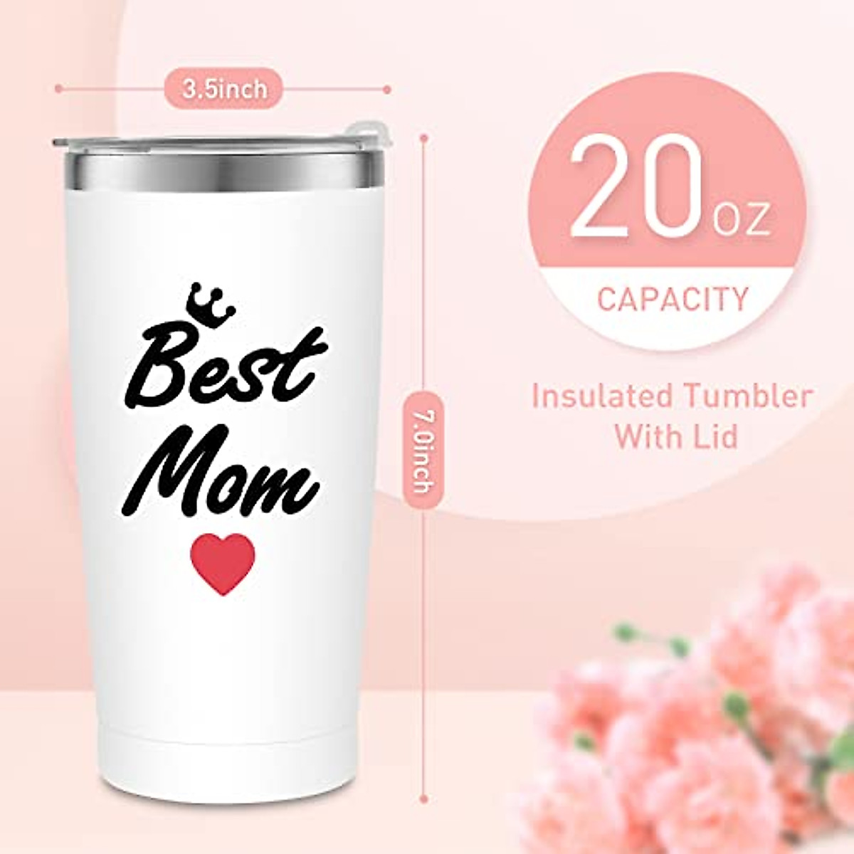 HAOYUNTE Mothers Day Gifts for Mom,Mom Tumbler,Christmas Gifts for Mom from Daughter,Cool Christmas Birthday Gifts for Mom,Gifts for Women,20 Oz