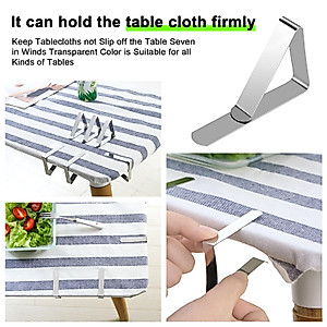 OKAMMY Tablecloth Clips for Outdoor Tables - Picnic Tablecloth Clips - Stainless Steel Tablecloth Clips Ideal Table Cloth Cover Clamps for Home Outdoor Tables 6 PCS