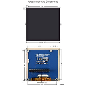 XYGStudy 4inch Square IPS Display Capacitive Touch Screen LCD (C) DPI Interface Resolution 720×720 Low Power Solution for Raspberry Pi 4B/3B+/Zero W etc