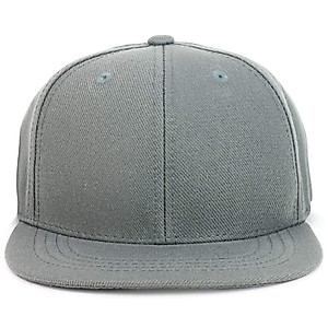 Armycrew Youth Kid's Solid Color Flat Bill Snapback Baseball Cap - Charcoal