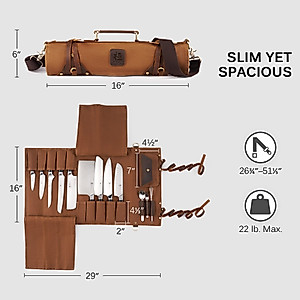 KYOKU Shogun Series Chef Knife + Paring Knife + Professional Chef Knife Roll Bag