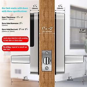 Sifely Keyless Entry Door Lock, Keypad Door Lock, Keyless Door Lock, Fingerprint Door Lock, Biometric Door Lock, Keypad Entry Door Lock, Passcode Code Door Lock, Digital Smart Door Lock (Smart Lock)