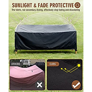 HIRALIY 2-Seater Patio Sofa Covers Waterproof, Patio Loveseat Cover for Winter, Heavy Duty Patio Furniture Covers for Lounge Deep Seat Chairs Couch Bench, 57.8" L x 35" W x 27.5" H