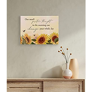 Cilipuloy Sunflower Canvas Wall Art for Bathroom Decoration, Office, Kitchen, Bedroom, Farmhouse, Apartment and Home Decor Accessories. Inspirational Wall Art, Inspirational Poster Quotes Wall Decor, Aesthetic Sunflower Gifts for Women Sunflower Decoratio