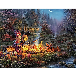Ceaco - 4 in 1 Multipack - Thomas Kinkade - Disney Dreams Collection - Donald & Daisy Duck, 101 Dalmatians, Mickey, Minnie, & Pluto, & The Little Mermaid - (4) 500 Piece Jigsaw Puzzles