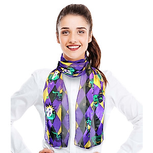 CBC Crown Mardi Gras Scarf Fleur De Lis (Mardi Gras Purple)