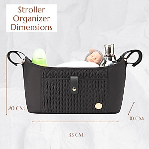 SEWBOO Universal Baby Stroller Organizer,Diaper Caddy Organizer with Adjustable Straps to Fits Nearly Any Strollers
