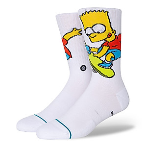 Stance Crew Bart Simpson Socks (Large, White)
