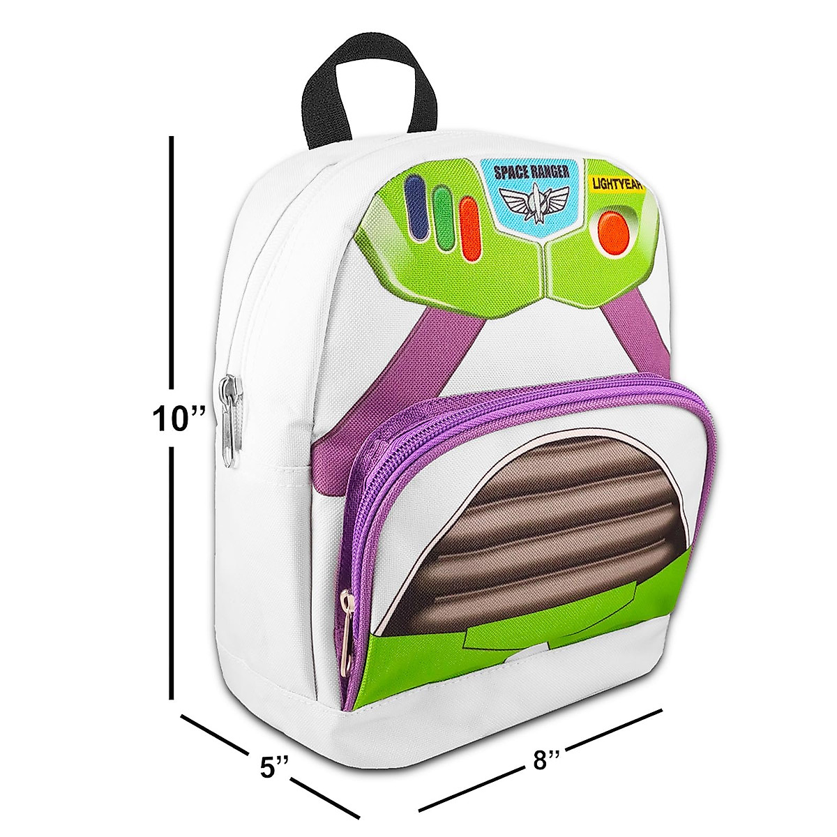 Disney Buzz Lightyear Mini Backpack Set - 10” Canvas Toy Story Backpack with Front Pocket Plus Bottle | Buzz Lightyear Backpack Bundle