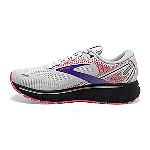 Brooks Women's Ghost 14 Neutral Running Shoe - White/Purple/Coral - 7.5 Medium