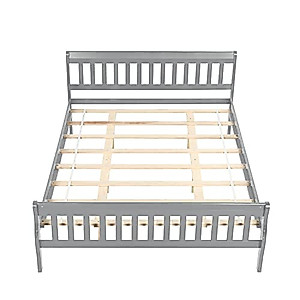 HAUSHECK Queen Bed Frame w/Headboard, Modern Platform Bed with 12" Under Storage Space, Queen Wood Bed Frame No Box Spring Needed for Kids, Teen, Adults, Wooden Slats Support Mattress Foundation