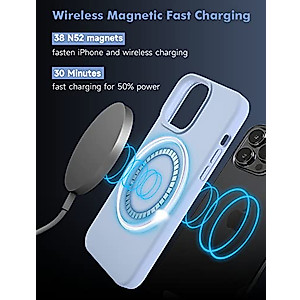 Kimguard Silicone Magnetic Case for iPhone 12/12 Pro Magsafe Case Silicone Phone Case with Microfiber Lining for iPhone 12/12 Pro 6.1 inch 2021,Purple