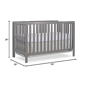 Dream On Me Ridgefield 5-in-1 Convertible Crib in Storm Grey, Greenguard Gold Certified