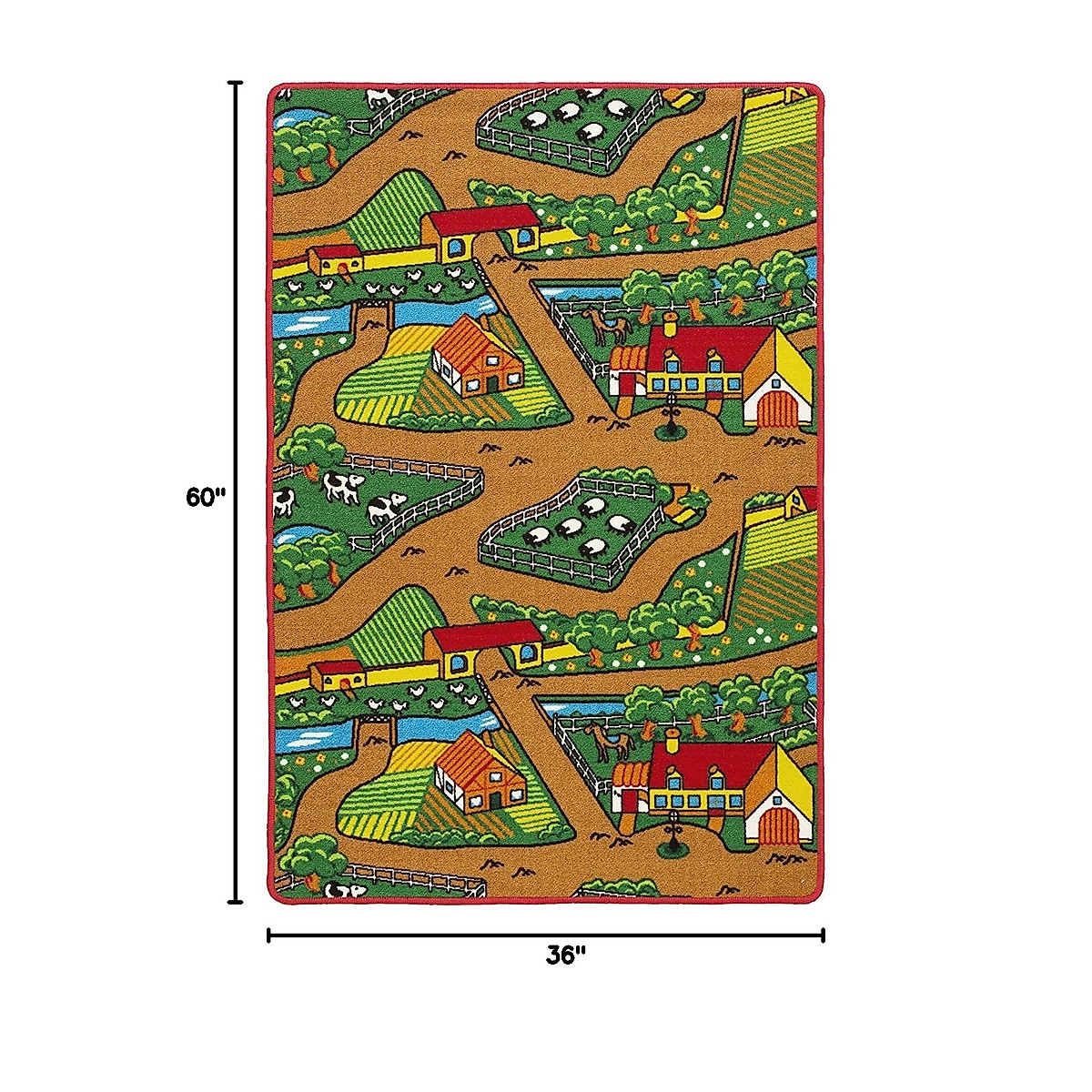Farm Animals Zoo Kids Baby Play Playing Mat Carpet Fun Educational Playmat (3 Feet x 5 Feet)