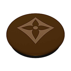 Brown/Tan Star Flower Luxury Lux PopSockets PopGrip: Swappable Grip for Phones & Tablets