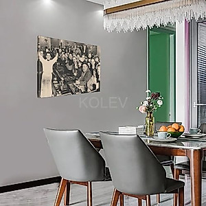 KOLEV Retro Prohibition Poster Bar Drinking Wall Black And White Art Deco Aesthetic Poster Gift Canvas Poster Bedroom Decor Office Room Decor Gift Frame-style 20x16inch(50x40cm)