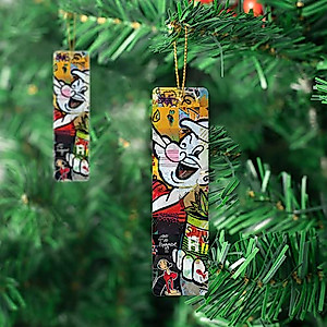 Bookmarks Ruler Metal Popeye Bookography Collage Measure Tassels Bookworm for Book Gift Reading Markers Christmas Ornament Bibliophile Bookmark